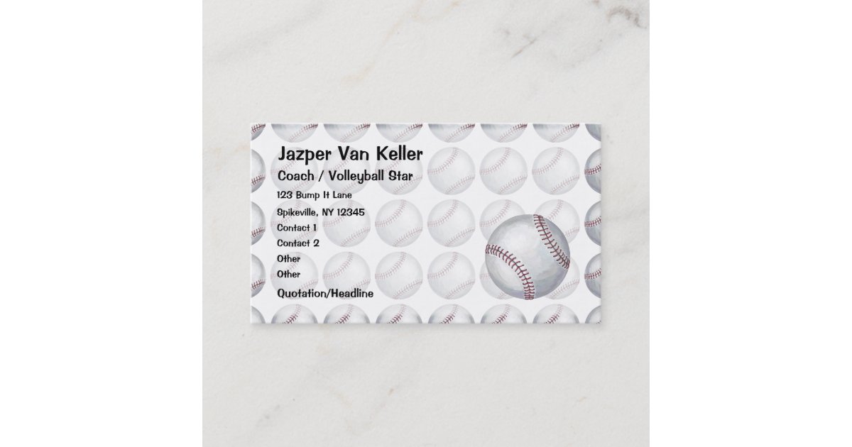 All Over Baseball Pattern Business Card | Zazzle