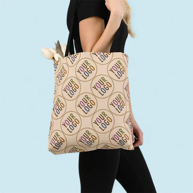 All Over Print Custom Tote Bag with Company Logo | Zazzle