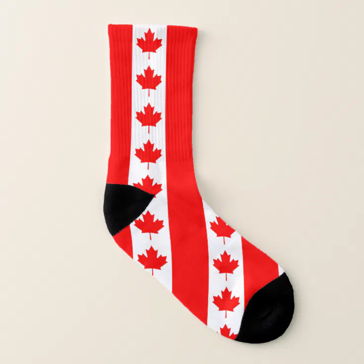 All Over Print Socks with Flag of Canada | Zazzle