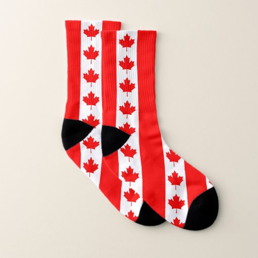 All Over Print Socks with Flag of Canada | Zazzle