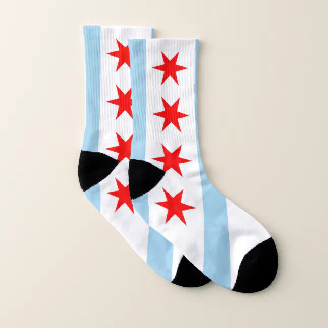 All Over Print Socks with Flag of Chicago | Zazzle