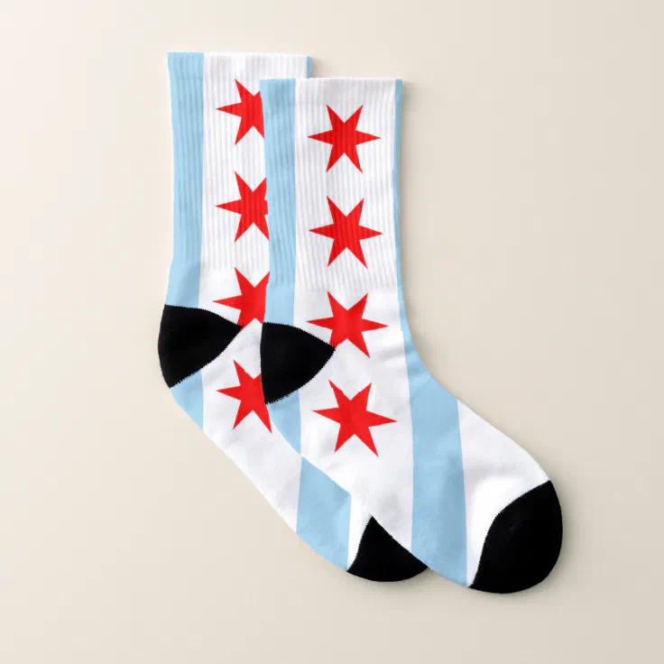 All Over Print Socks with Flag of Chicago | Zazzle
