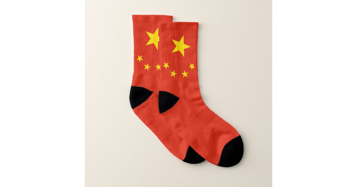 All Over Print Socks with Flag of China | Zazzle