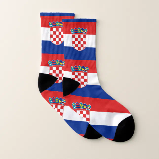 All Over Print Socks with Flag of Croatia | Zazzle