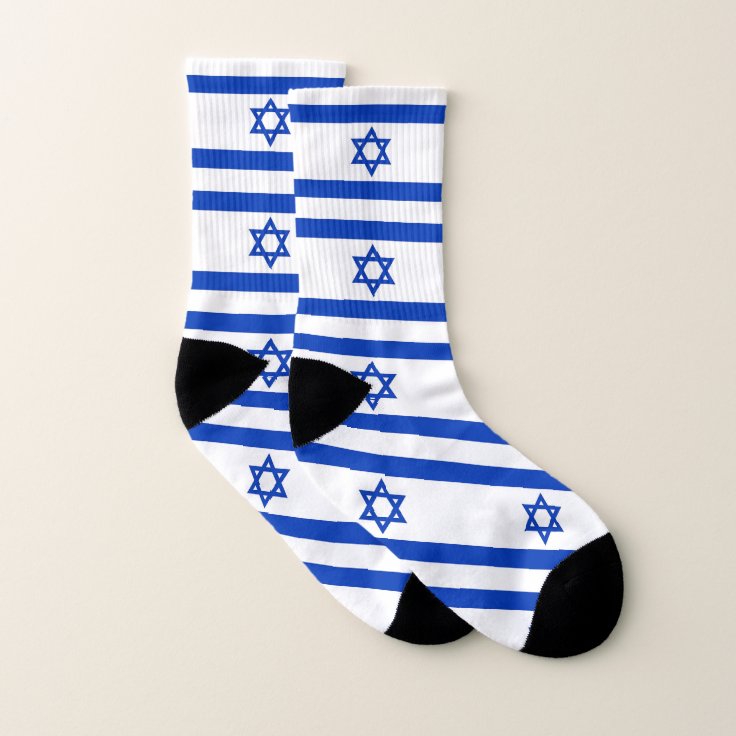 All Over Print Socks with Flag of Israel | Zazzle