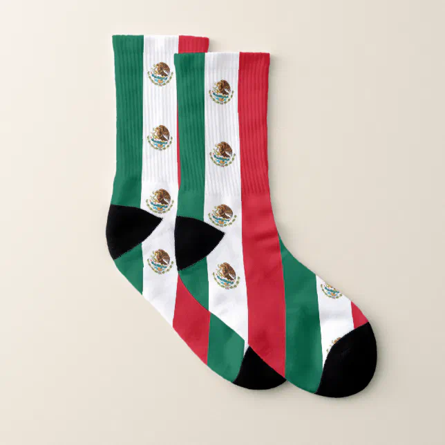 All Over Print Socks with Flag of Mexico | Zazzle