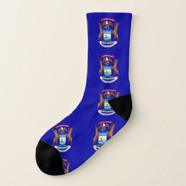 All Over Print Socks with Flag of Michigan | Zazzle