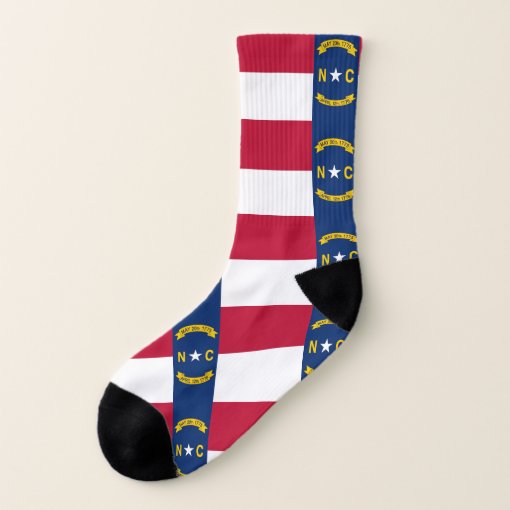 All Over Print Socks with Flag of North Carolina | Zazzle