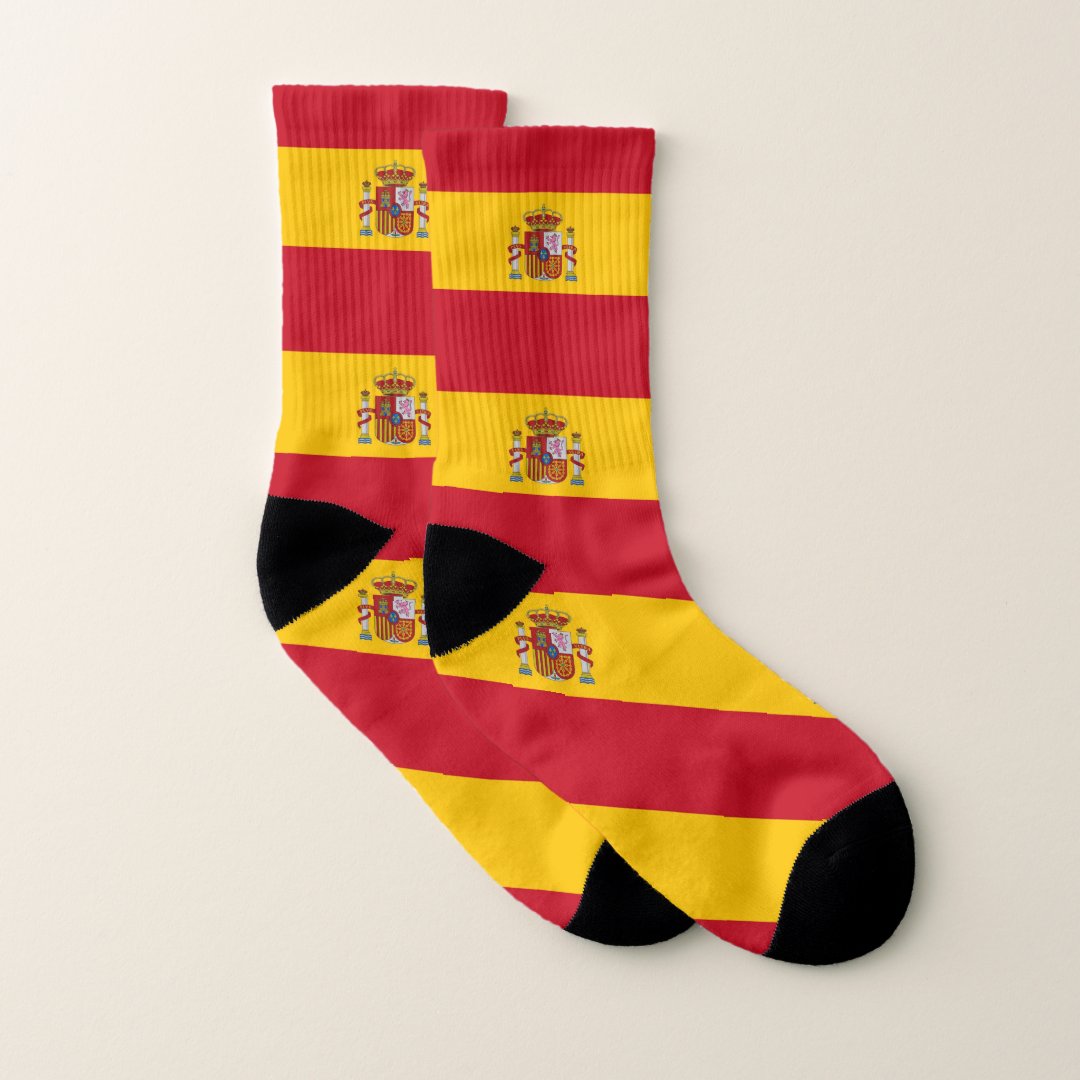All Over Print Socks with Flag of Spain | Zazzle