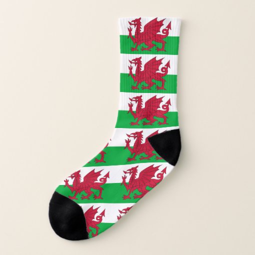 All Over Print Socks with Flag of Wales | Zazzle