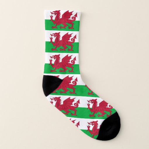 All Over Print Socks with Flag of Wales | Zazzle