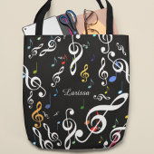 all_over Tote Bag of Musical Notes with Name | Zazzle