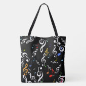 all_over Tote Bag of Musical Notes with Name | Zazzle