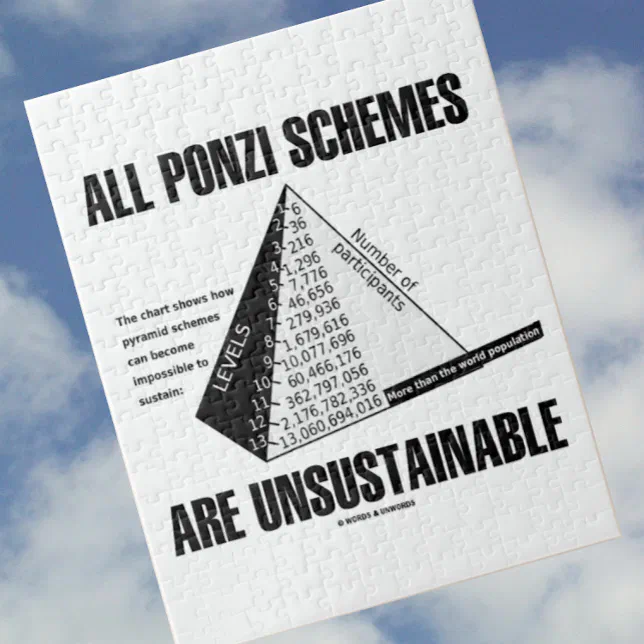 All Ponzi Schemes Are Unsustainable (Econ Humor) Jigsaw Puzzle | Zazzle
