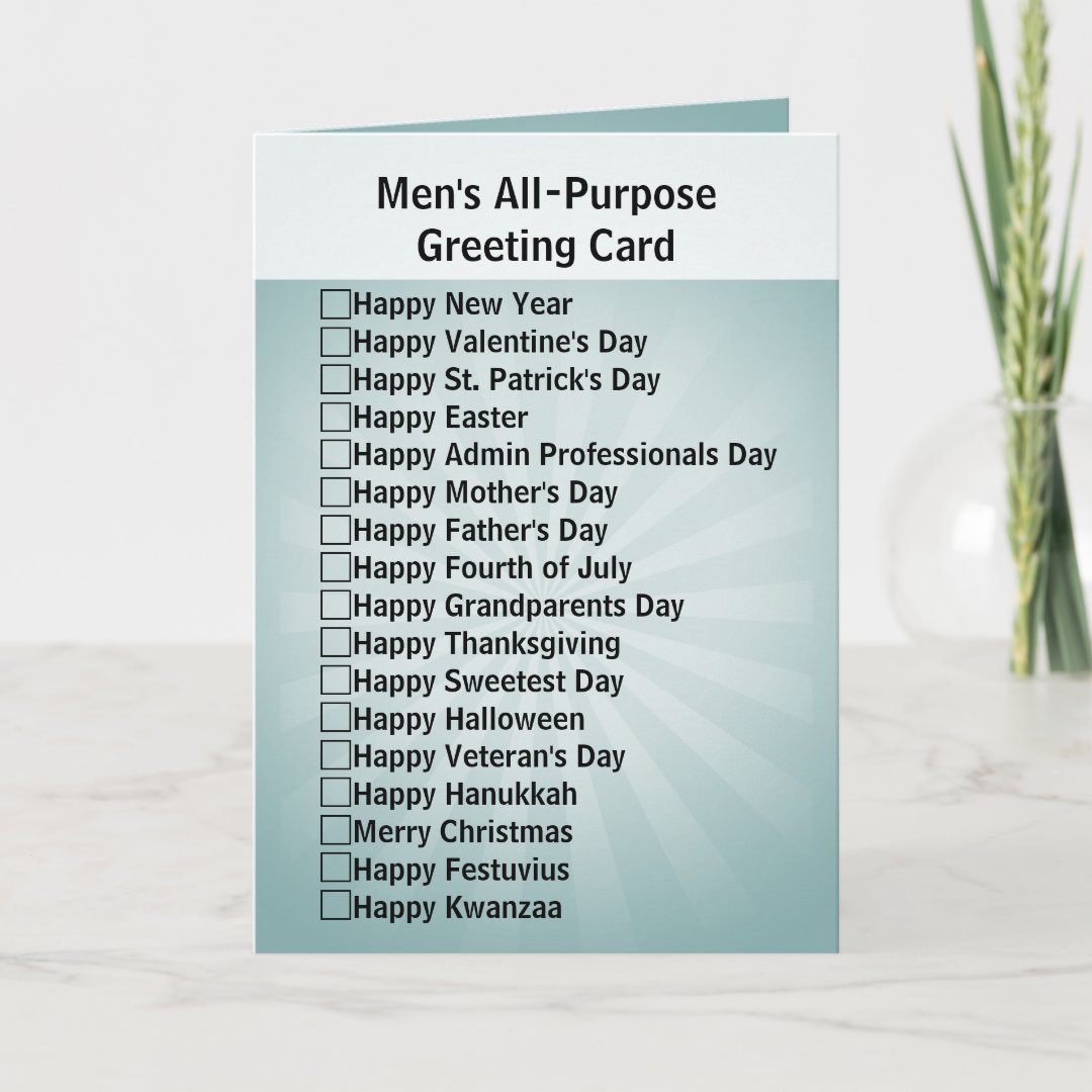 All-Purpose Checkbox Greeting Card | Zazzle