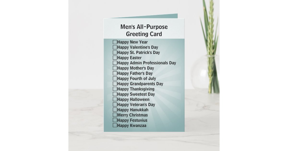 All-Purpose Checkbox Greeting Card | Zazzle