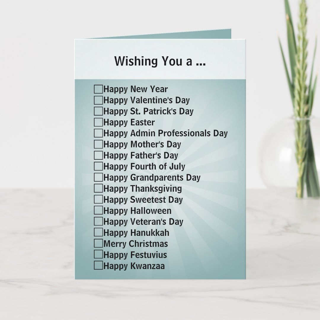 All-Purpose Checkbox Greeting Card | Zazzle