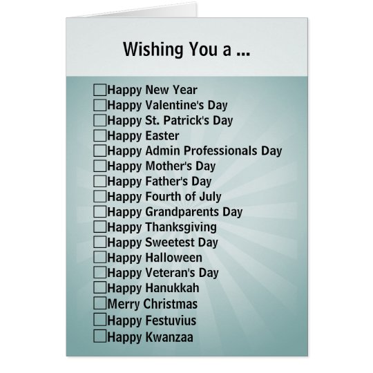All-Purpose Checkbox Greeting Card | Zazzle.com