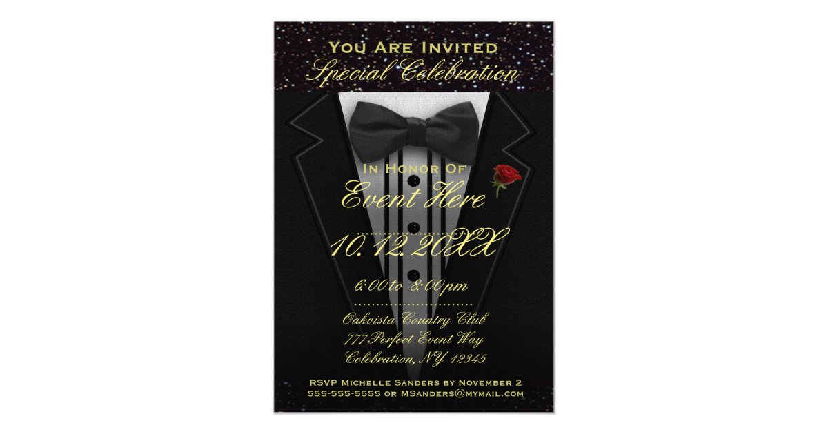 All Purpose | Tuxedo Invitation | Zazzle.com