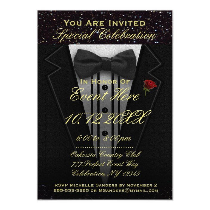 All Purpose | Tuxedo Invitation | Zazzle.com