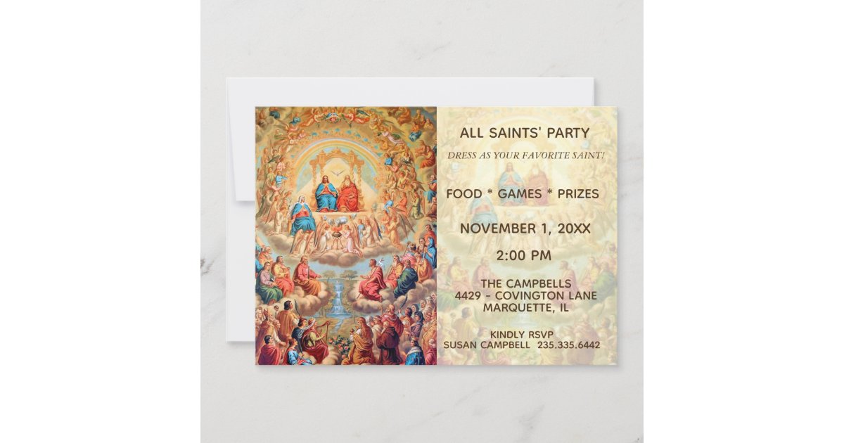 ALL SAINTS DAY FEAST DAY PARTY CELEBRATION INVITATION | Zazzle