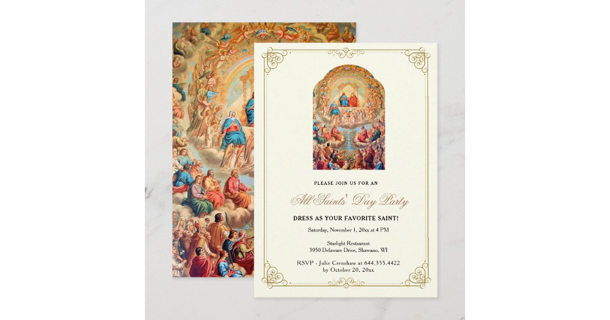 All Saint's Day Party Celebration Catholic Invitation | Zazzle