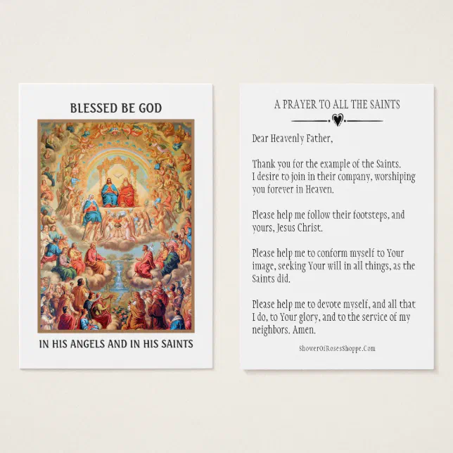 ALL SAINTS DAY PRAYER CELEBRATION HOLY CARDS | Zazzle