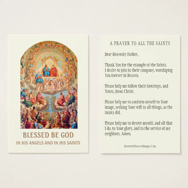 ALL SAINTS DAY PRAYER TRADITIONAL HOLY CARDS | Zazzle