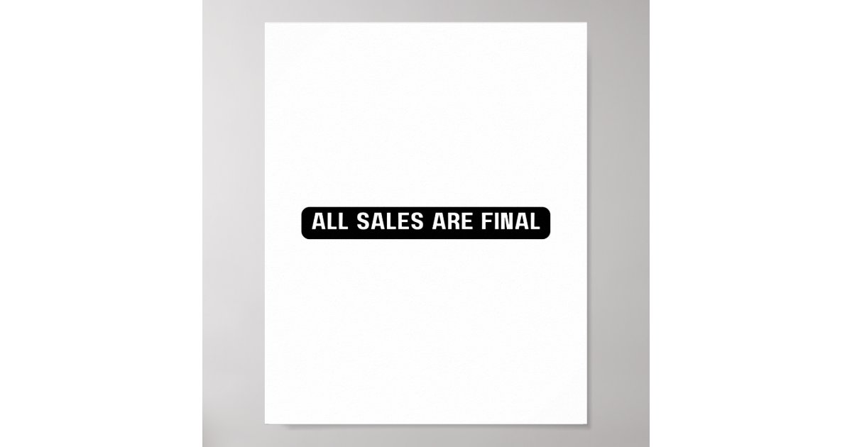 All Sales Final Sign, Tabletop Signage, Store Poster | Zazzle