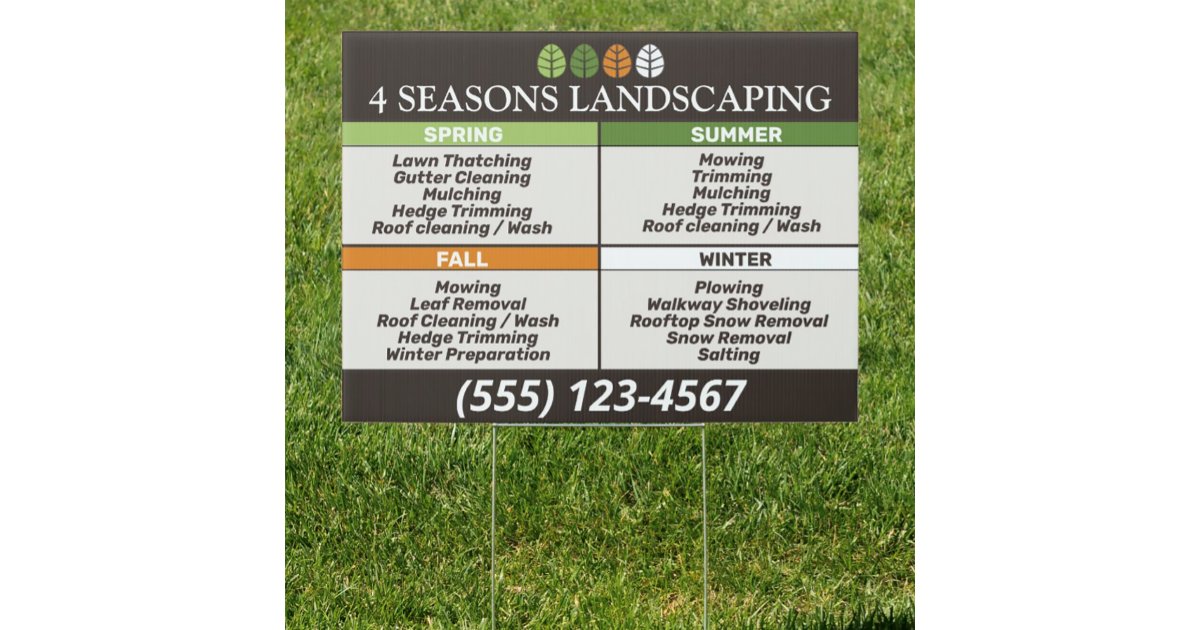 All Season Lawn Care Landscaping Flyer Sign | Zazzle