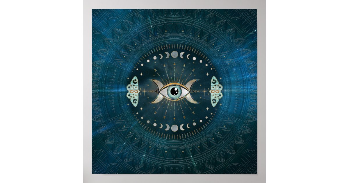 All Seeing Eye and Moons Poster | Zazzle