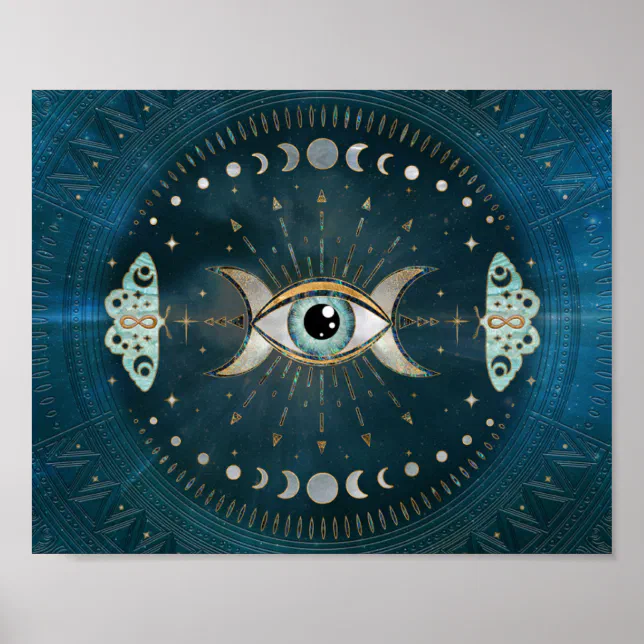 All Seeing Eye and Moons Poster | Zazzle