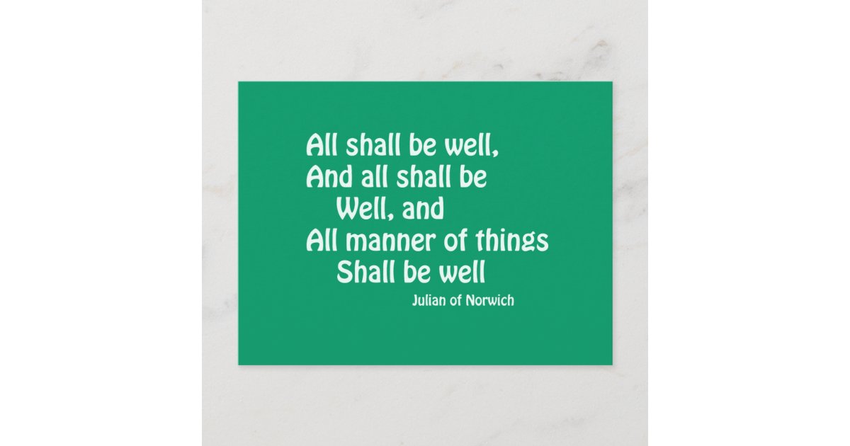 All Shall Be Well Postcard | Zazzle