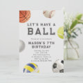 All Sports Let's Have a Ball Modern Boy Birthday Invitation | Zazzle