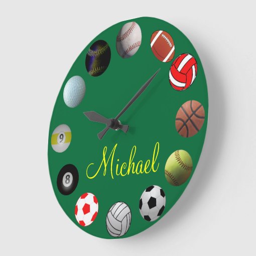 All Sports Sport Fan Large Clock | Zazzle