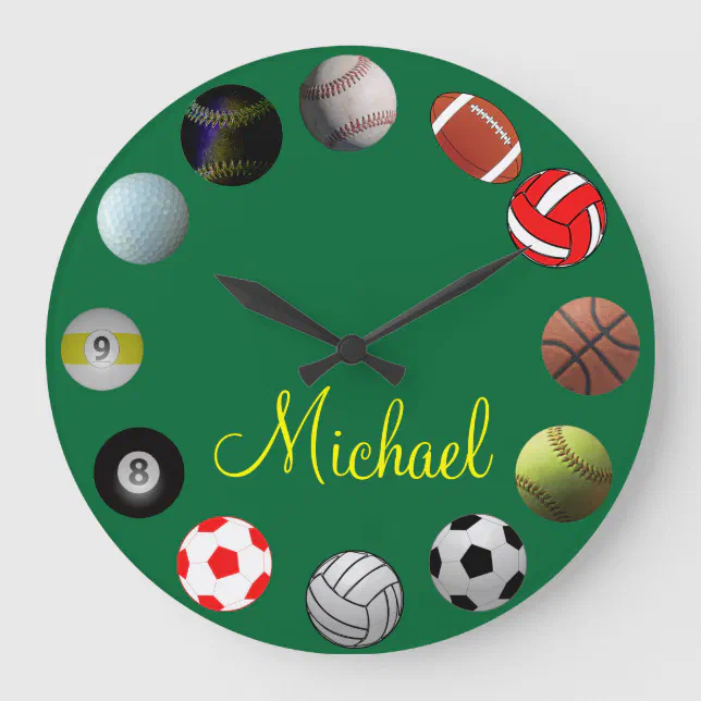 All Sports Sport Fan Large Clock | Zazzle