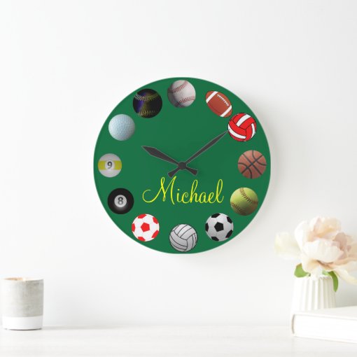 All Sports Sport Fan Large Clock | Zazzle