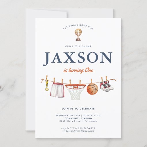 All Star 1st Birthday | Basketball Champ Birthday Invitation | Zazzle