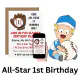 All-Star Birthday Turning One Boy's 1st Invitation | Zazzle