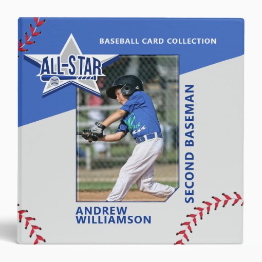 All Star Custom Baseball Card Photo Album 3 Ring Binder | Zazzle