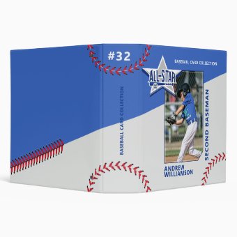 All Star Custom Baseball Card Photo Album 3 Ring Binder | Zazzle