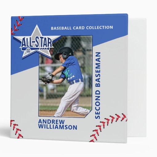 All Star Custom Baseball Card Photo Album 3 Ring Binder | Zazzle