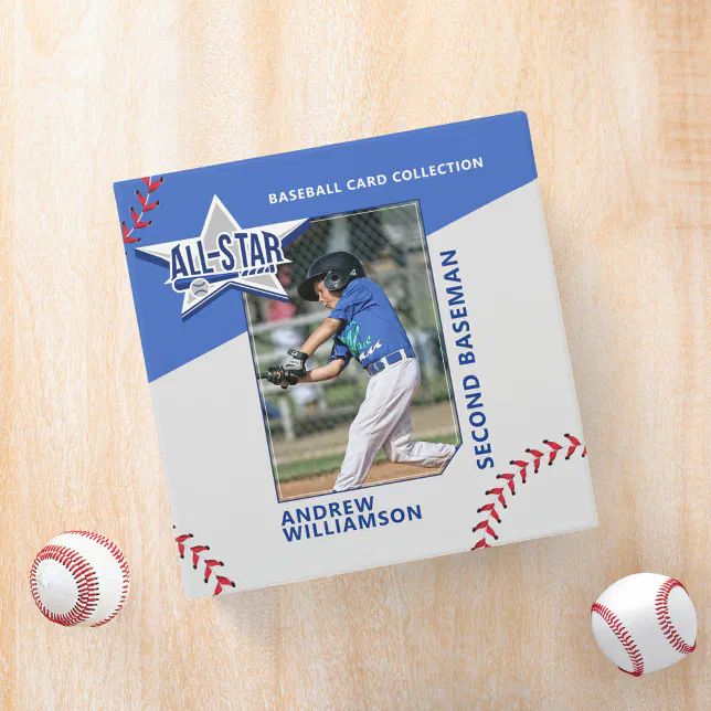 All Star Custom Baseball Card Photo Album 3 Ring Binder | Zazzle