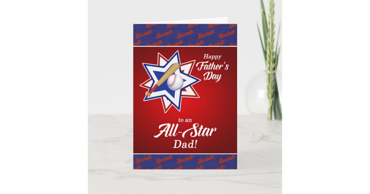 All Star Dad Baseball Sports Themed Father's Day Card | Zazzle
