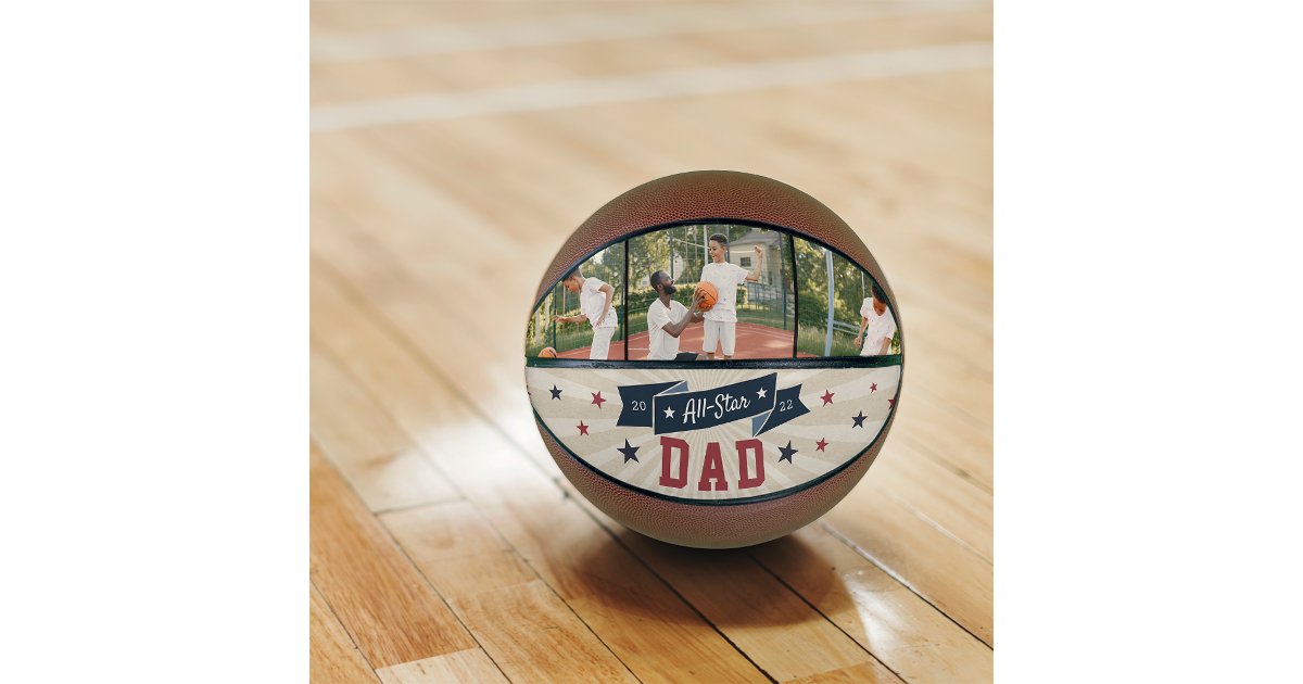 All-Star Dad Custom Photo Basketball | Zazzle