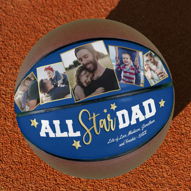 All-Star Dad Father's Day Photo Basketball | Zazzle
