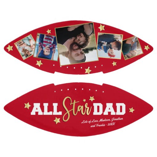 All-Star Dad Father's Day Photo Red Football | Zazzle
