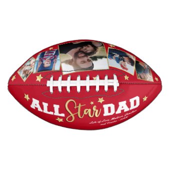 All-Star Dad Father's Day Photo Red Football | Zazzle