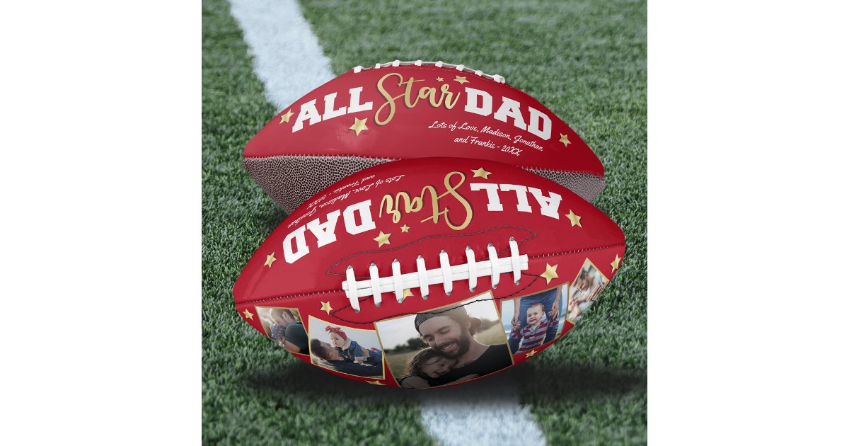 All-Star Dad Father's Day Photo Red Football | Zazzle