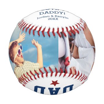 ALL STAR DAD Happy Fathers Day 2 Photos Baseball | Zazzle